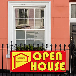 Large Open House Flag Banner for Real Estate Agents for Rent Moving Sale Signs by Owner Yard Sign Door Signs for Business Home Outside Agents Supplies (1)