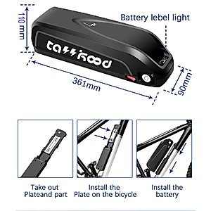 tasskood 48V Hailong Ebike Battery,48 Volt 17.5Ah 15Ah 20Ah Downtube Electric E Bike Bicycle Llithium ion Battery for 48V Bafang 500W 750W 1000W 1500W Motor (48V 17.5AH for 0-1500W)