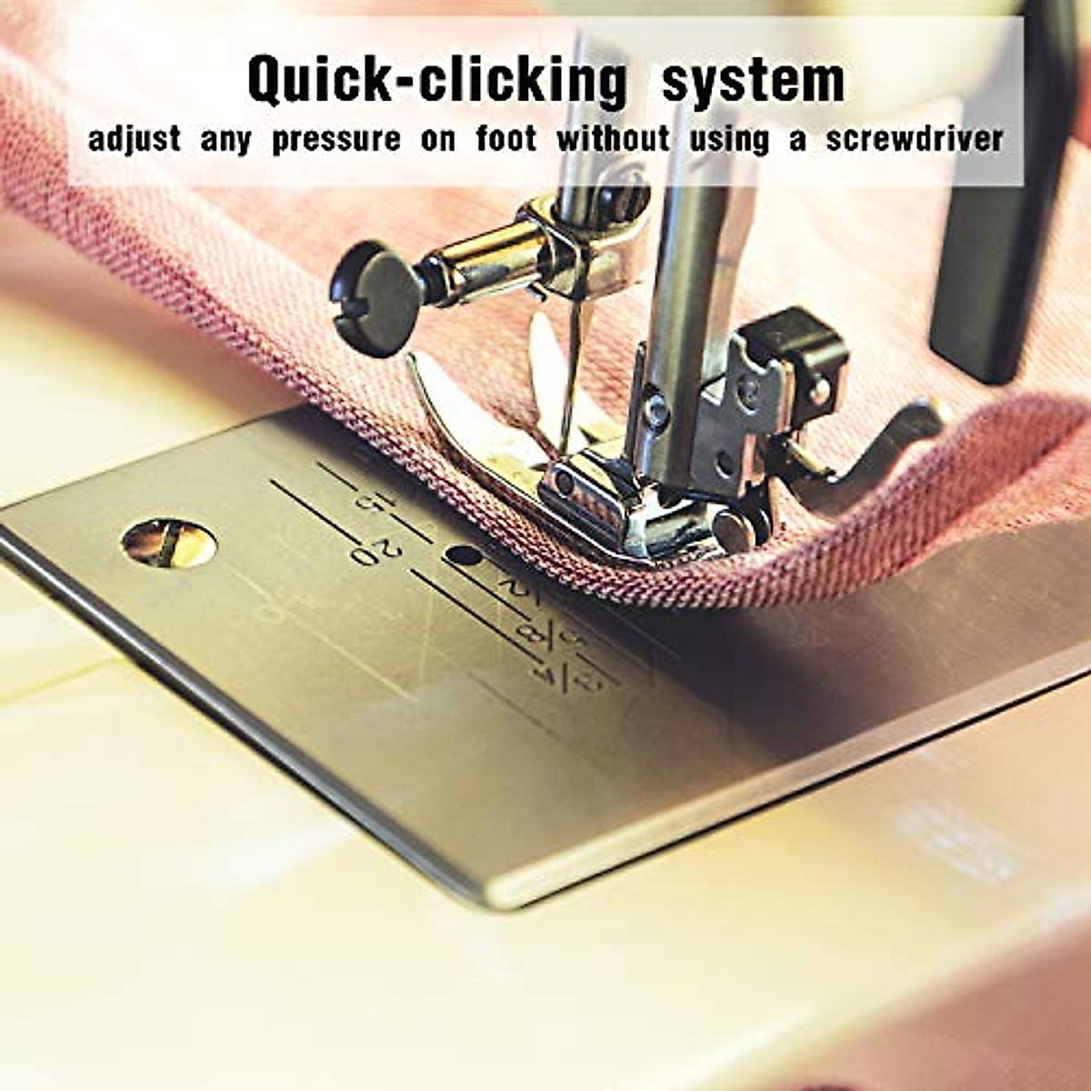 2 Pieces Sewing Machine Presser Foot Straight Stitch Foot Universal General Purpose Zig Zag Foot for Most Sewing Machines Domestic Low Shank Sewing Machines (2 Pieces)