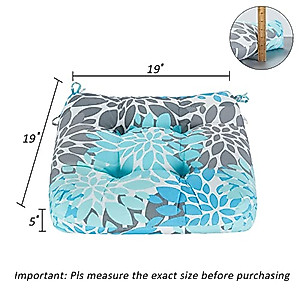 JMGBird Outdoor Chair Cushions, Pack of 2 Patio Seat/Back Cushions 19" x 19" with Ties for Patio Furniture Chairs Home Garden Decoration