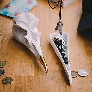 Suck UK | Jewellery Box | Bird Skull Jewellery Organiser or Key Bowl | Gothic Home Decor Ornament | Trinket Box & Trinket Dish For Bedroom | Stand Alternative | Gothic Gifts & Skull Gifts