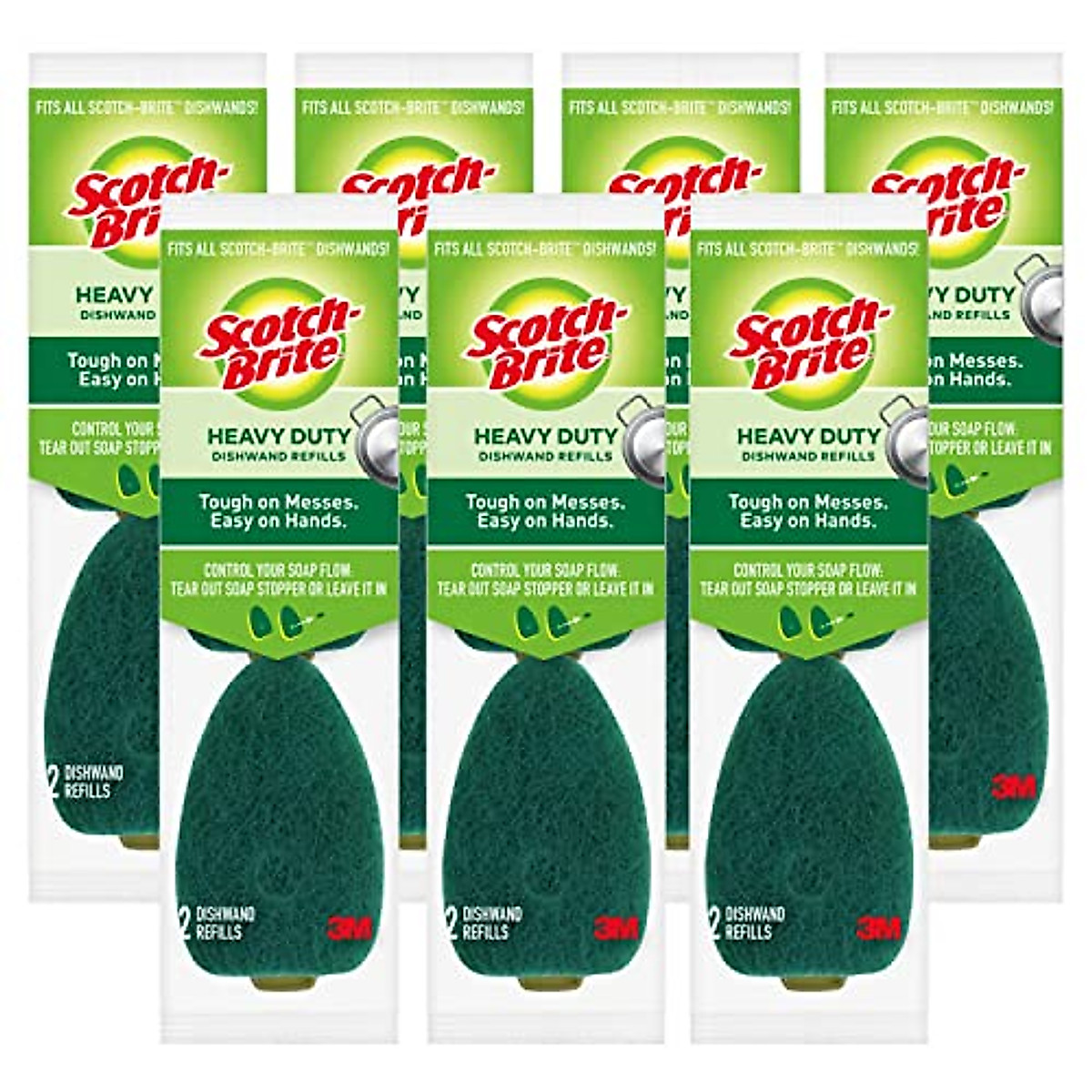 Scotch-Brite Heavy Duty Dishwand Refills, Fits All Scotch-Brite Dishwands, Keep Your Hands Out of Dirty Water, 14 Refills