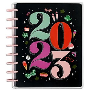 Happy Planner 2023 Daily Planner and Calendar, 12-Month Daily, Weekly, and Monthly Planner, Jan. 2023–Dec. 2023 Diary, Vertical Layout, Life Is a Party Theme, Classic Size, 17.78 x 23.50 cm