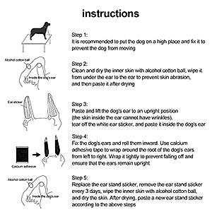 CDQL Dog Ear Stand Sticker Up Support Tool, Fix Dog Ear Posture, Comfortable and Easy to Use, Ideal for Doberman, Samoyed, Great Dane, Prevent Sweating and Itching (10 * 5cm)