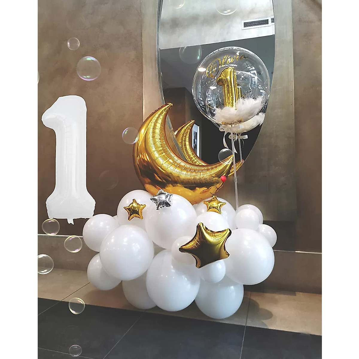 New 40 Inch Giant White Numbers 1 Balloons Huge Birthday Party Supplies Foil Helium Digital Balloon 0 to 9