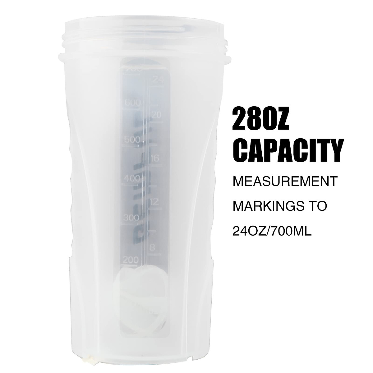 GEMFUL Shaker Bottle for Protein Mixes 28 oz BPA-Free Leak Proof Smothies Mixer Water Cups 2 Pack