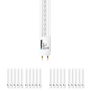 PARMIDA 20-Pack 4FT LED T8 Ballast Bypass Type B Light Tube, 18W, UL-Listed for Single-Ended & Dual-Ended Connection, 2200lm, Clear Lens, T8 T10 T12, UL, FCC - 5000K