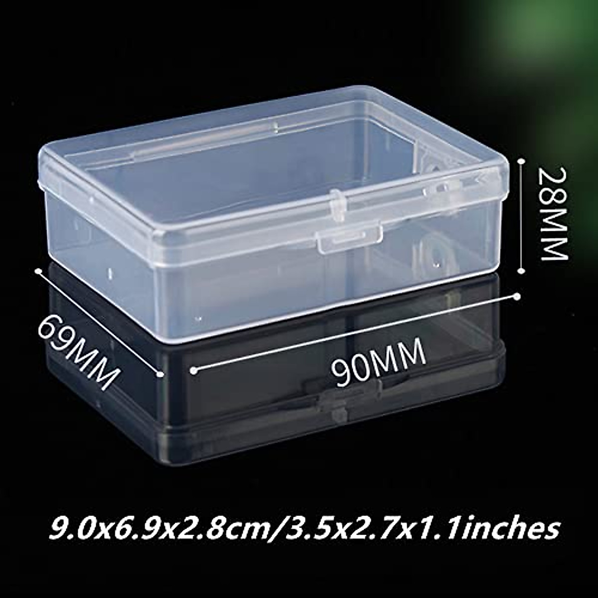 3Pcs Rectangle Accessories Storage Box with Hinged Lids, 3.5x2.7x1.1inches Plastic Storage Containers for Beads, Earplugs, Crafts, Jewelry and Hardware, Classified Storage to Keep The House Tidy