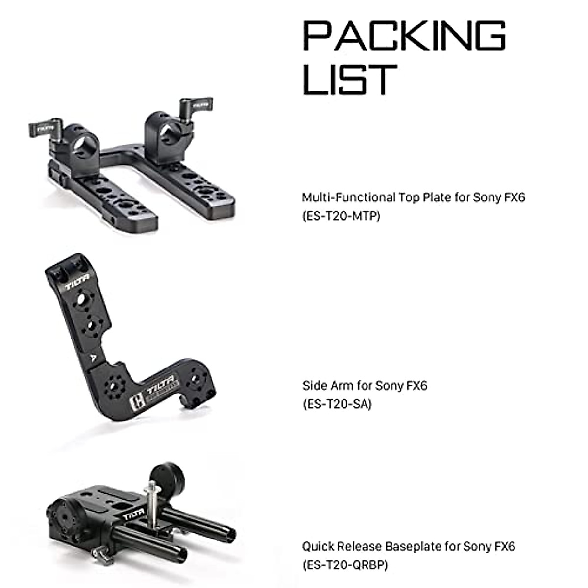 Tilta Camera Cage Compatible with Sony FX6 | Includes: Quick Release Baseplate | Side Arm | Multi-Functional Top Plate