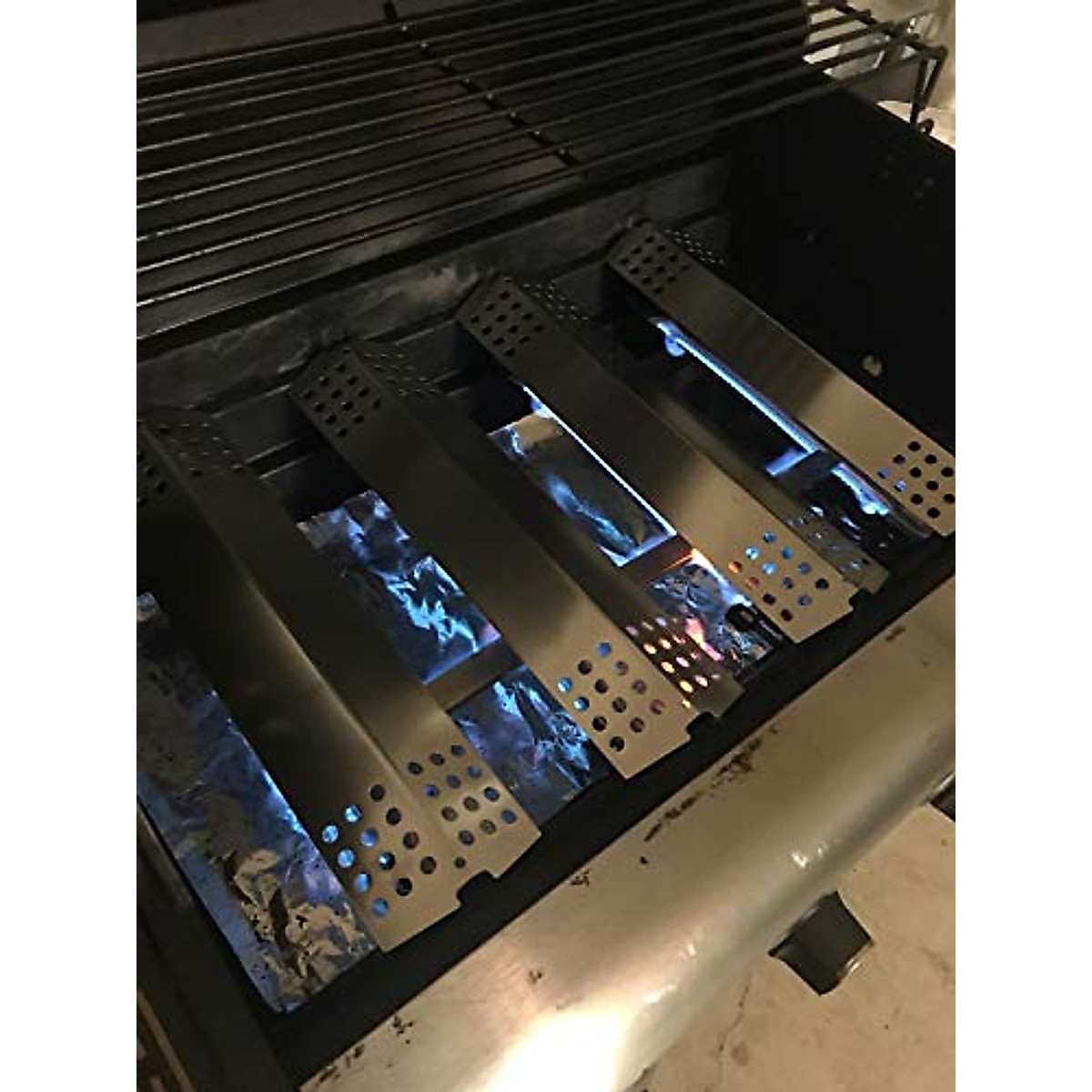 Adviace Grill Replacement Parts for Charbroil 463449914, 463241113 Gas Grills, Pipe Burner Tube, Heat Plate Tent Shield, Crossover Tube, Grill Igniter for CharBroil Commercial 4-Burner Gas Grills