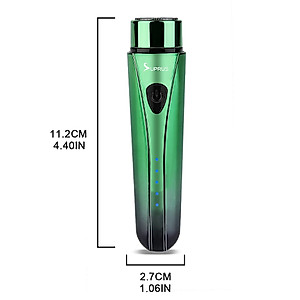 SUPRUS Women’s Rechargeable Electric USB Shaver for Face Beard Mustache Arm Leg Armpit Bikini LED Battery (Green)