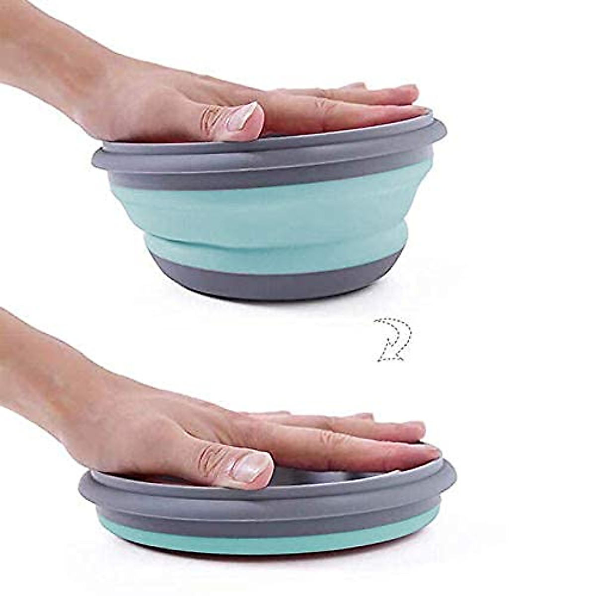 GLE2016 3 PCs Food Grade Silicone Collapsible Bowl Lunch Box - Expandable Food Storage Containers Set -Silicone Salad Bowl with Lid Portable
