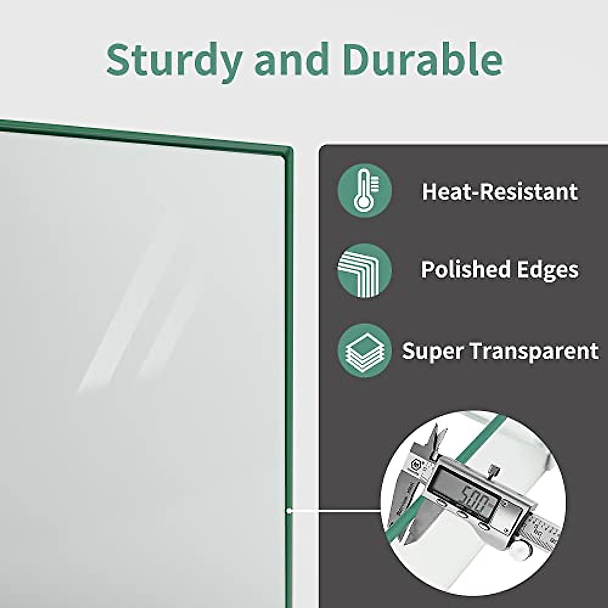 PIZZELLO Fire Pit Wind Guard 31.5 x 13.8 x 4 inch Rectangular Tempered Glass Wind Guard with Aluminum Corner Bracket