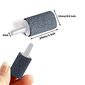 50 Pack 1 Inch Air Stone,Aquarium Air Stones, Cylinder Bubble Diffuser Airstone Fish Tank Bubbler Air Pump Accessories for Aquariums Hydroponics Grey (50 Pack)