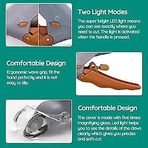 Dog Nail Clipper with Bright LED Light, Pet nail Trimmer with Safety Guard for the Nails Bloodline, Sharp blade Nail Trimmers Grooming tool for Dog and Cat