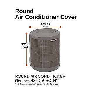 Classic Accessories Ravenna Water-Resistant 34 Inch Round Air Conditioner Cover