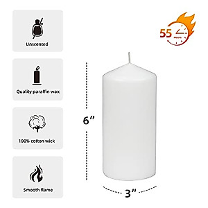 Zest Candle Pillar Candles, 3 by 6-Inch, White s