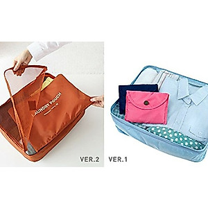 Luggage Cubes,Mossio 7 Set Backpack Camping Clothes Cosmetics Mesh Bag Rose Red