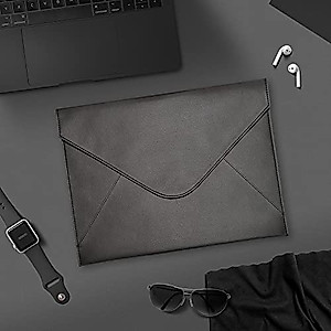 Bellagenda Laptop Sleeve Bag 16 inch, Laptop Sleeve Leather Black, Laptop Sleeve Thinkpad x1 Lenovo, with Pocket, with Penloop, Shockproof Protect, Birthday Gifts for Men Unique (15.5-16 inch, Black)