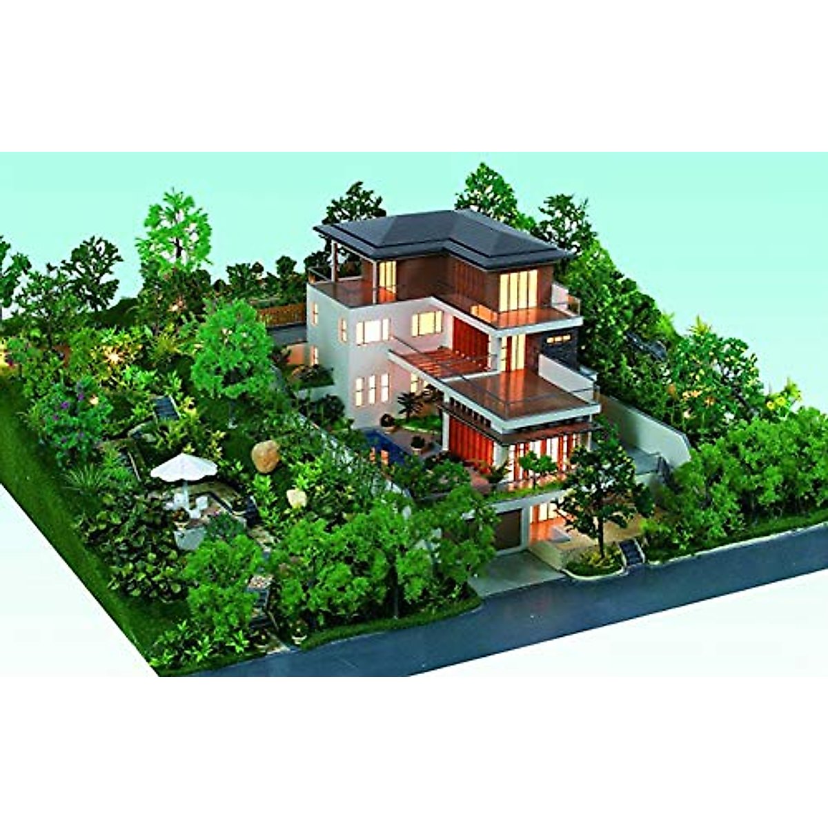 NW 55pcs Mixed Model Trees Model Train Scenery Architecture Trees Model Scenery with No Stands Street View Model Scale for Model Building Dollhouse Decoration (55pcs All Green（1.57-3.54inch）)