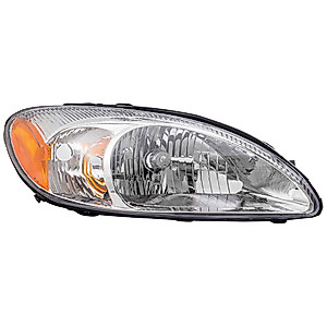 Brock Replacement Pair Set Halogen Headlights Headlamps with Chrome Bezel Compatible with 00-06 Taurus 1F1Z13008AB 1F1Z13008AA