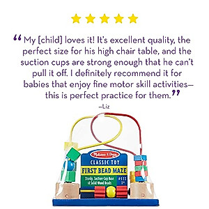 Melissa & Doug First Bead Maze - Wooden Educational Toy for Floor, High Chair, or Table - Infant Maze Toy, Bead Maze Toys For Toddlers And Babies 4.2 x 7 x 8.6 inches ; 1.3 pounds