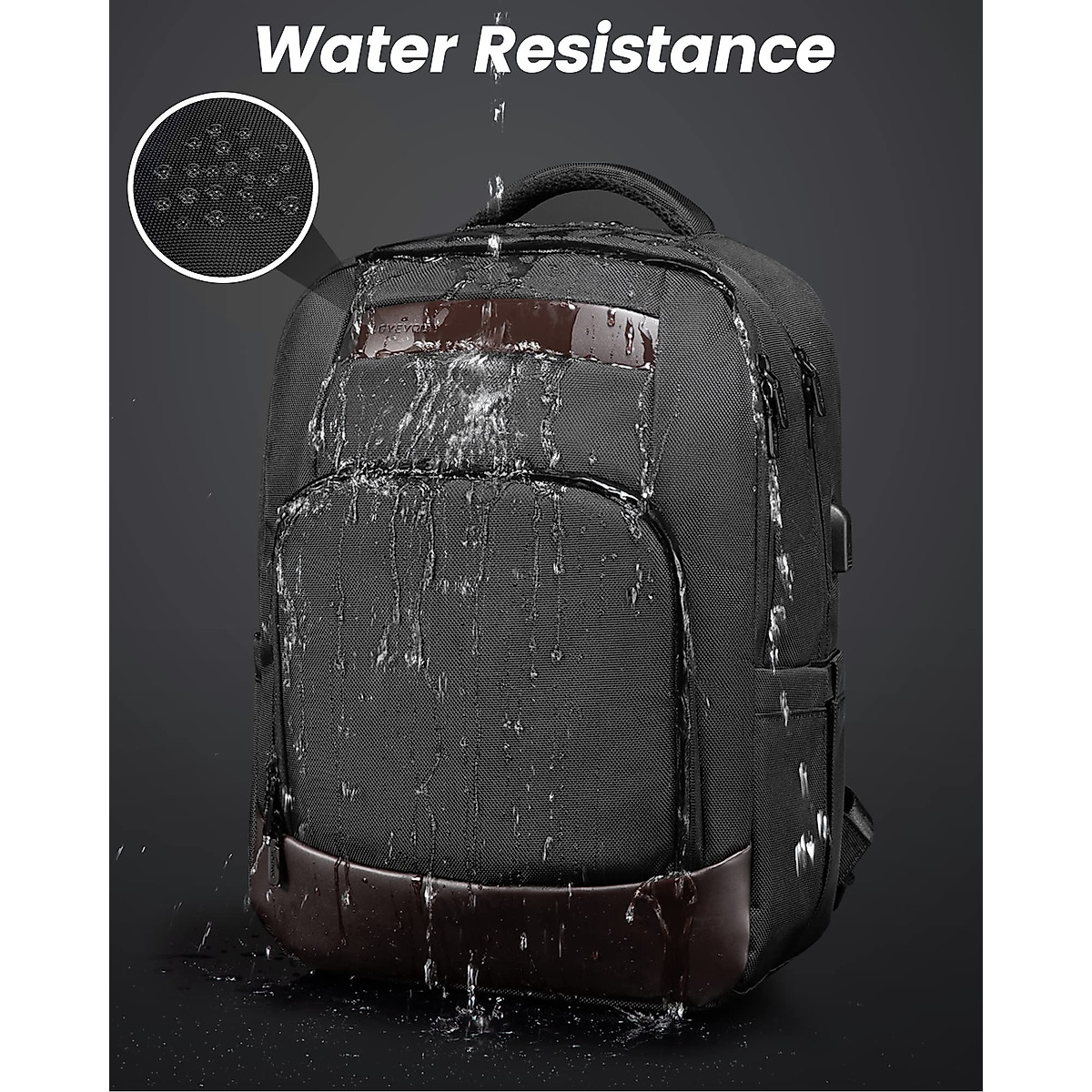 LOVEVOOK Laptop Backpack, 15.6 Inch Durable Water Resistant Anti-theft Business Travel Backpack with USB Port, Mens Professional Multi-function Smart Computer Backpack for Work Commuter College