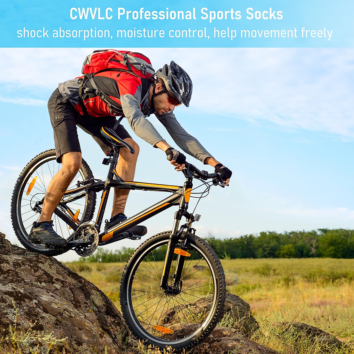 CWVLC Unisex Cushioned Compression Athletic Ankle Socks Multipack, 6-pairs Black Charcoal Royal, L 10.5-13 W US/ 9-11.5 M US