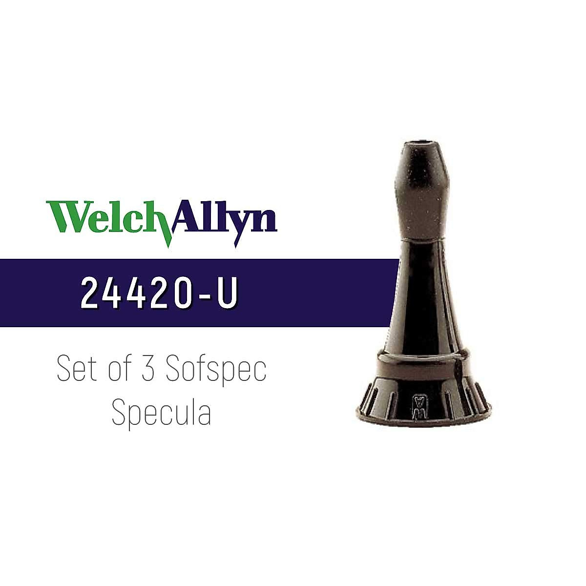 "Welch Allyn Set of 3 SofSpec® Extra Comfort Reusable Ear Specula 3, 5 and 7 mm for Diagnostic Otoscop 24420"