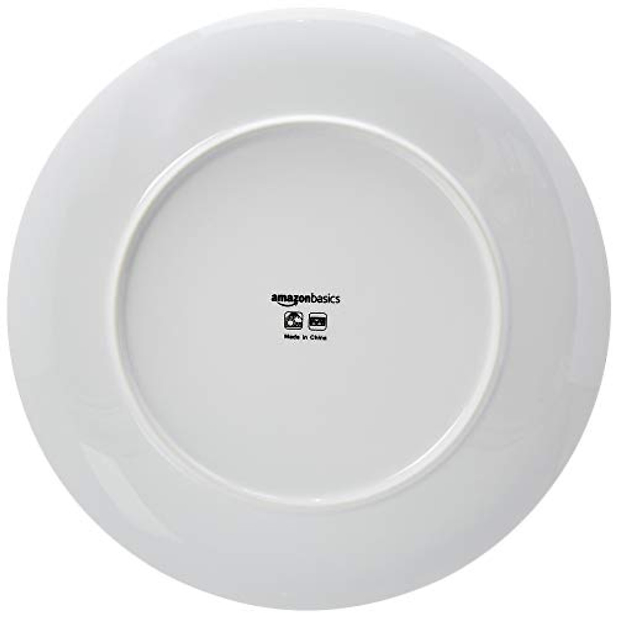 Amazon Basics 18-Piece Kitchen Dinnerware Set, Plates, Dishes, Bowls, Service for 6, White Porcelain Coupe