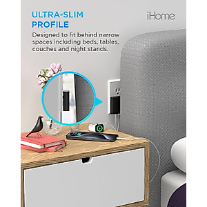 iHome Multiport USB-C Charger : AC Pro 2-Port Flat USB C Charger Block, Double USB C Wall Charger, Fast Charging Compatible USB-C Wall Charger (Black)