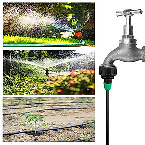 Garden Hose Adapter 3/4 to 1/4 Inch Drip Irrigation Tubing Connectors Lock Barbed Design 3/4 US Standard GHT Thread 5 Pack(3/4" to 1/4" Pipe Connector)