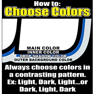 MX & ATV Number with Name Plate Decals | Set of 3 Multicolored Race Numbers | You Pick Your Number, Name, Sizes & Colors | Fully Custom Racing Graphics