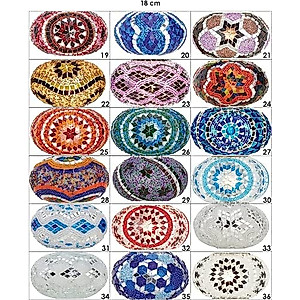 DEMMEX - 7 Big Globes Turkish Moroccan Mosaic Floor Lamp Light, Bohemian Boho Tiffany Mosaic Floor Lamp with North American Plug & Socket, 55" (Customize)