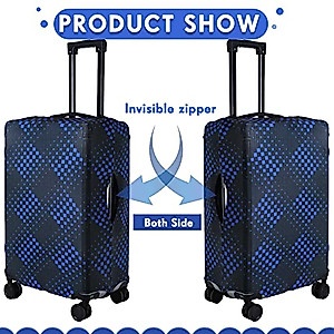Sweetude 3 Pcs Travel Luggage Cover Washable Suitcase Protector Rhombus Geometry Suitcase Cover Luggage Protector Fits 18-28 Inch Luggage, 3 Sizes (Rhombus Style)