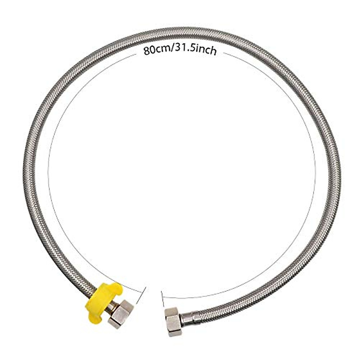 MACGOAL Stainless Steel Automatic Waterer Bowl with Float Valve, Drain Plug and Braided Hose, Water Trough for Livestock Dog Goat Pig Waterer