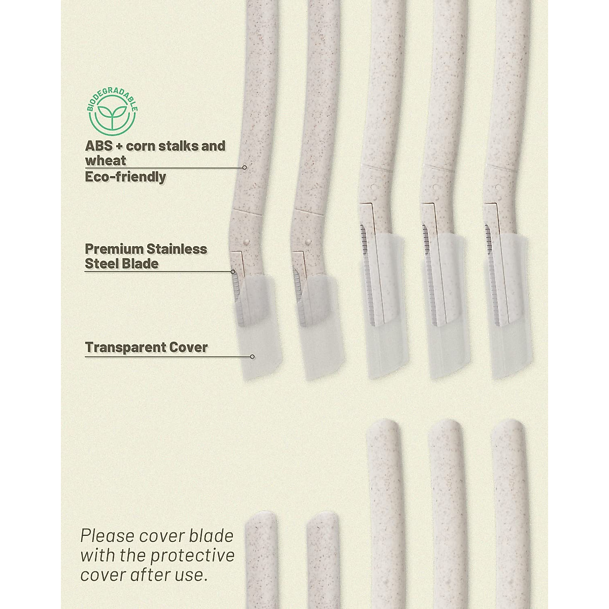 Dermaplaning Tool for Face, 15 Pcs Microblade Eyebrow Razor, Dermaplane Razor for Women Face