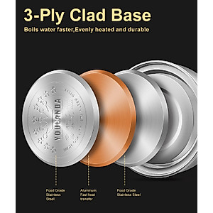 Whistling Tea Kettle for Stovetop, 2 Quart Small Tea Kettle for Tea and Coffee, 1.8L Food Grade Stainless Steel Tea Pot, Hot Water Kettle for Stove Top, Water Boilers (Stainless Steel)