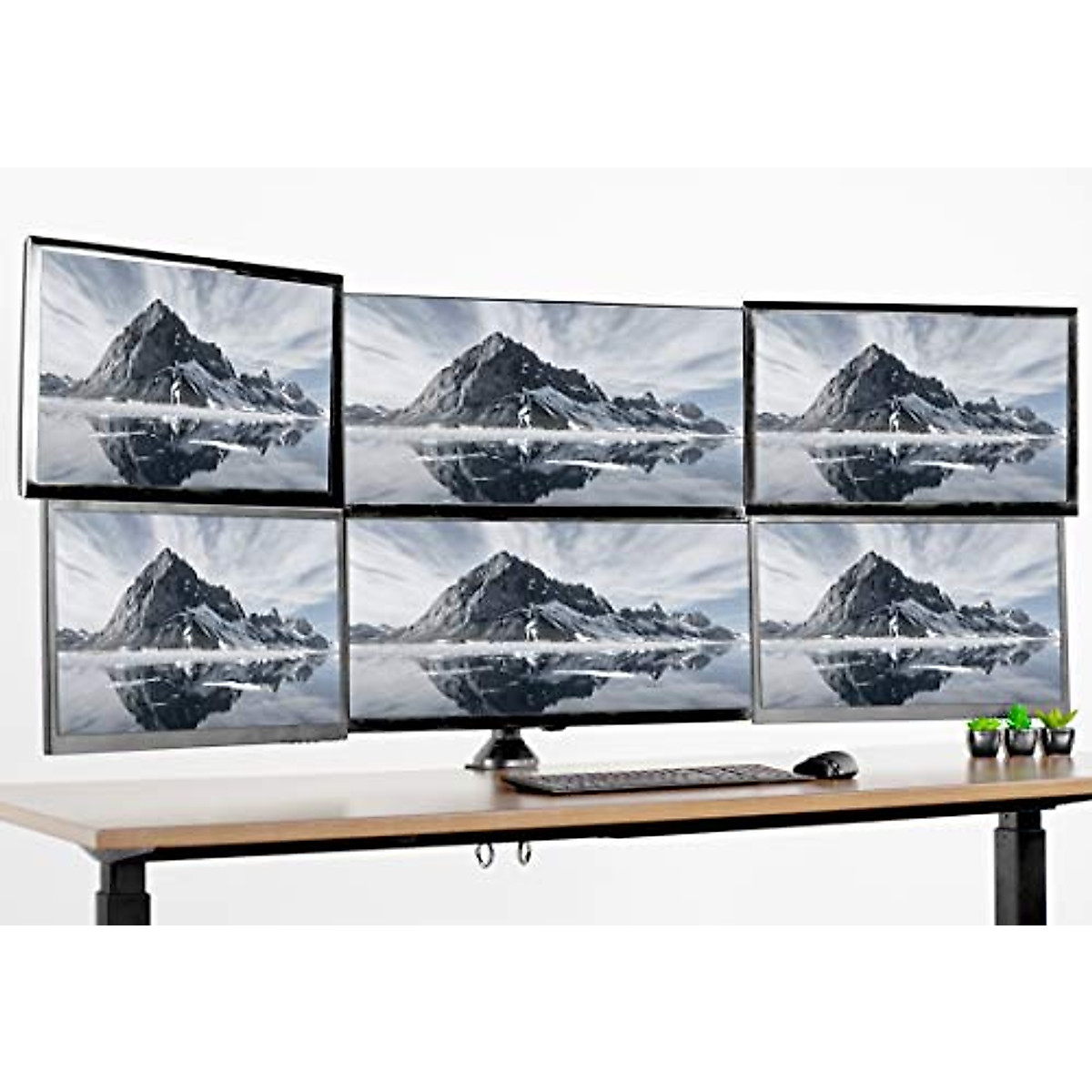 VIVO Steel Hex 23 to 32 inch LED LCD Computer Monitor, Heavy Duty Desk Mount, Fully Adjustable Stand, Holds 6 Screens, STAND-V106A