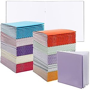 100 Pads Colorful Mini Notebooks Blank Books for Kids to Write Stories Pocket Size Blank Journal Colored Unlined Composition Notebook Mini Sketchbooks for Students Writing 10 Colors (4 x 4 Inch)