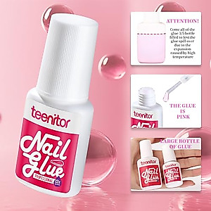 Teenitor 600pcs Clear Coffin Nail Tips, Acrylic Nail Kit, Clear Press On Nails, Long Fake Nails Coffin Nail Tips Full Cover, Acrylic Nail Clipper Nail Stand for False Nails