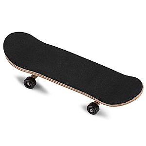 Lazmin Wood Finger Skateboard Alloy Stent Bearing Wheel Fingerboard Novelty Toy Reduce Pressure Kids Gifts(Black)