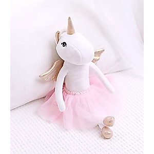 Perfectto Design Ballerina Unicorn Doll Stuffed Animal for Girls - Plush Toy Doll Set, Bag, Tutu Cloths, Wings - Play Set for 3 4 5 Year Old Girl Gift for Little Girl, Birthday, Christmas Age 3-9