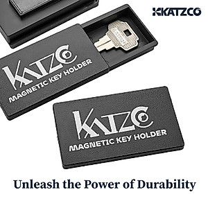 Katzco Magnetic Key Holder - 3 Pack - 1.25 x 2.75 Inches - Rugged Black Plastic Cases with Strong Magnets - for Safe Compartments, Extra Car Keys, House, and More