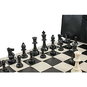 U.S. Chess Supreme Triple Weighted Chess Set Combo (Black)