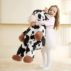 EARTHSOUND Giant Cow Stuffed Animal Plush Toy,Large Jumbo Cute Soft Toys,Big Size Huge Fluffy Plushy Oversized Fat Plushie,Gifts for Kid