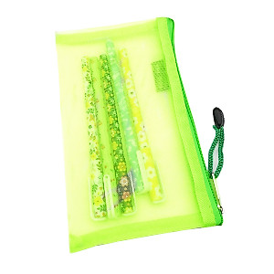 Outman Pack of 5 pcs Multipurpose Nylon Mesh Cosmetic Bag Makeup Travel Cases Pencil Case Travel Organizers