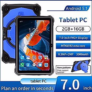 HD 7 Inch Android Tablet IPS Portable for WiFi Bluetooth Voice Call Game Video Learning Tablet, SIM Card Communication Function