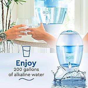 Opti Drop 3 Gallon Alkaline Water Filter Purification Machine - Countertop Dispenser Naturally Enhances Alkalinity Up to pH-9.0 | Removes Up to 99.99% of Harmful Contaminants and Free Radicals