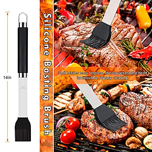 BBQ Tools Grill Tools Set, Stainless Grill Kit Grilling Set - Heavy Duty Premium BBQ Accessories with Portable Bag, with Spatula, Fork, Brush & BBQ Tongs- Perfect Grill Gifts for Men